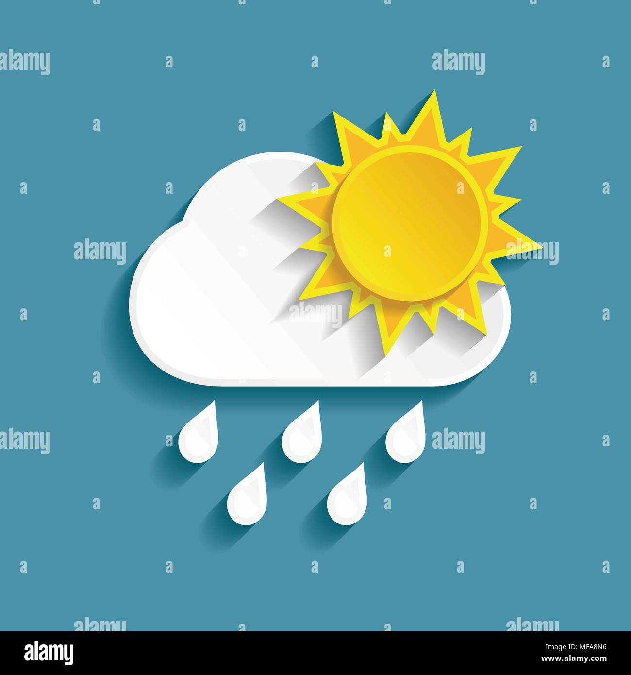 Vector abstract background- white paper rainy cloud and sun Stock ... Vector abstract background- white paper rainy cloud and sun Stock ...