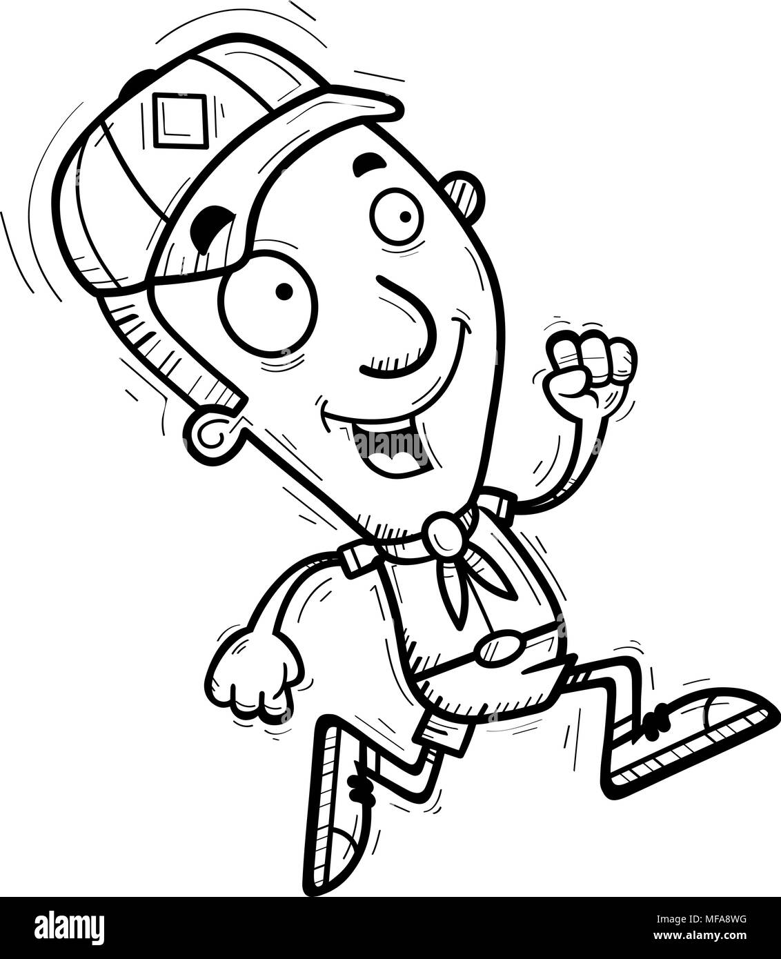 A cartoon illustration of a boy scout running Stock Vector Image & Art ...
