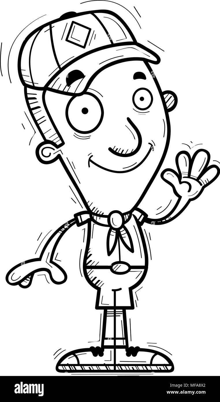 A cartoon illustration of a boy scout waving Stock Vector Image & Art ...