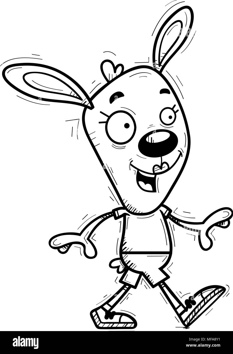 A cartoon illustration of a bunny walking Stock Vector Image & Art - Alamy