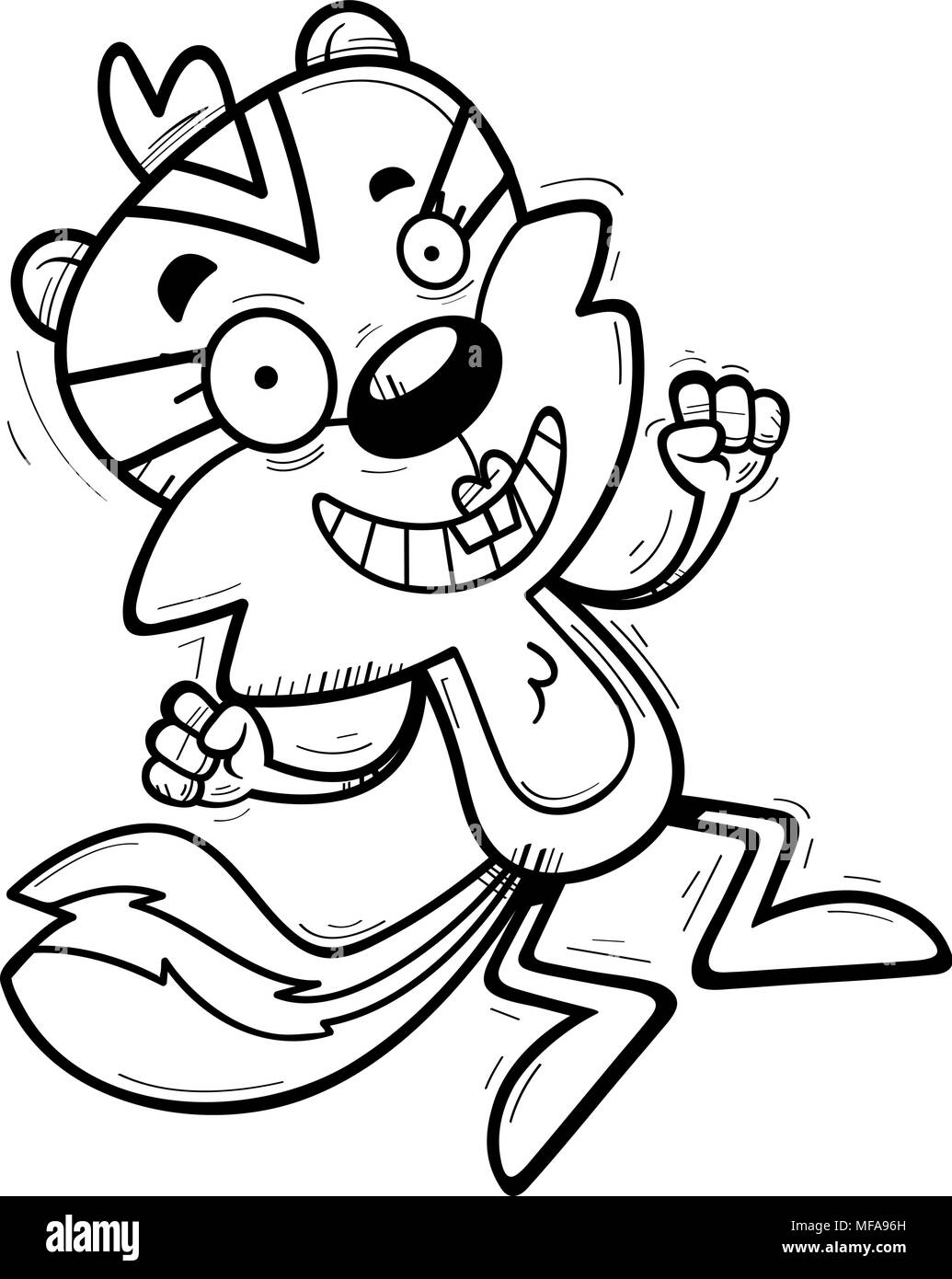 A cartoon illustration of a female chipmunk jumping Stock Vector Image ...