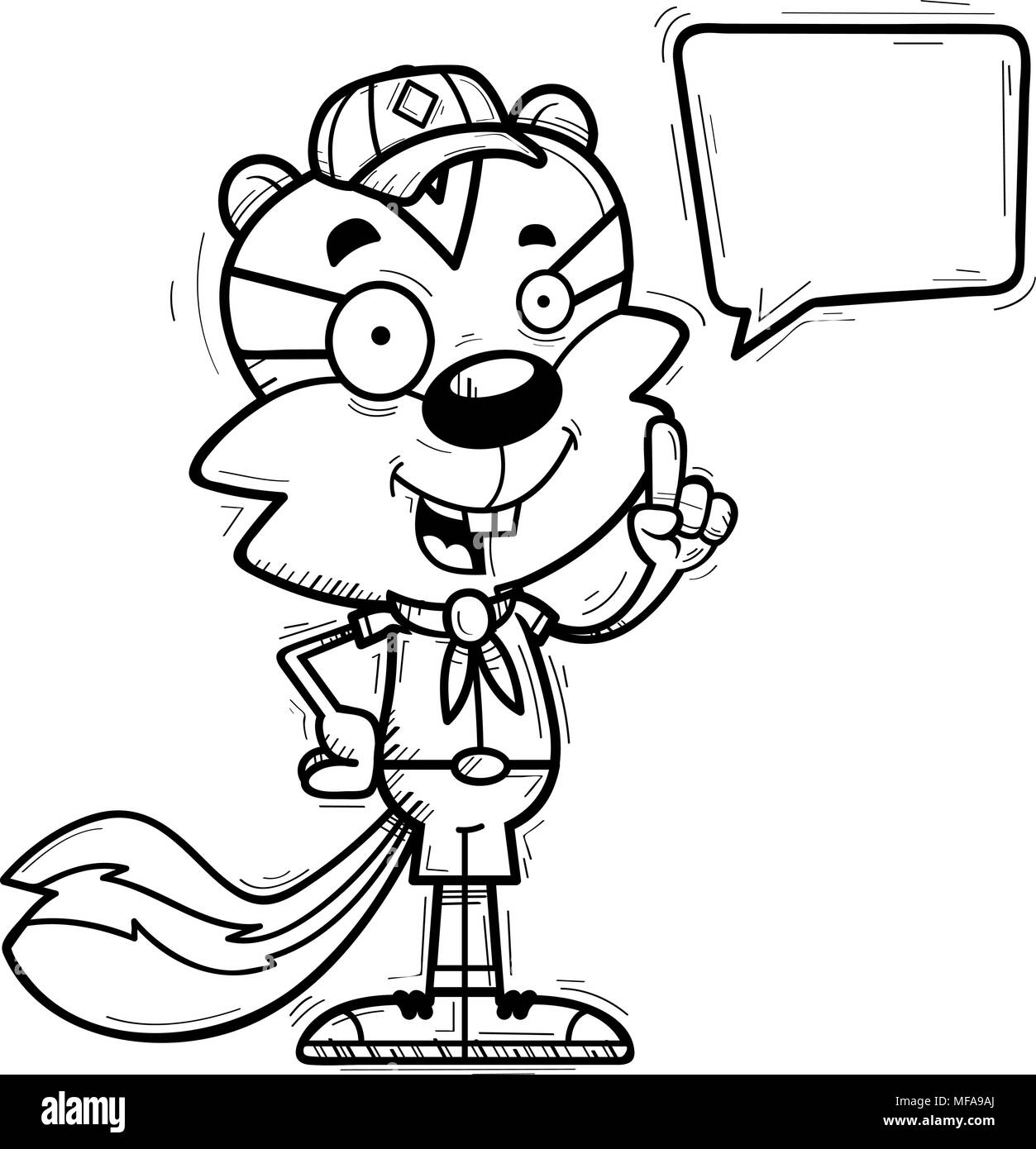 A cartoon illustration of a male chipmunk scout talking Stock Vector ...