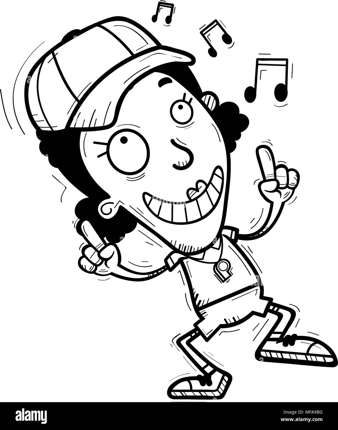 A cartoon illustration of a black woman coach dancing Stock Vector ...