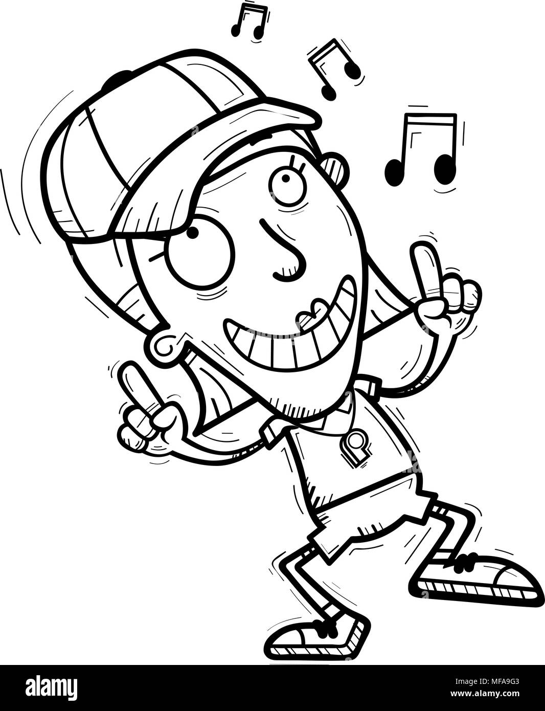 A cartoon illustration of a woman coach dancing Stock Vector Image ...