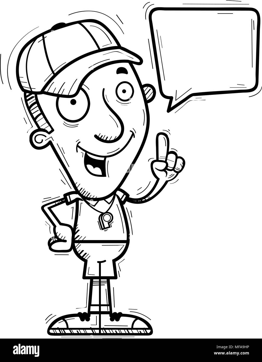 A cartoon illustration of a man coach talking Stock Vector Image & Art ...