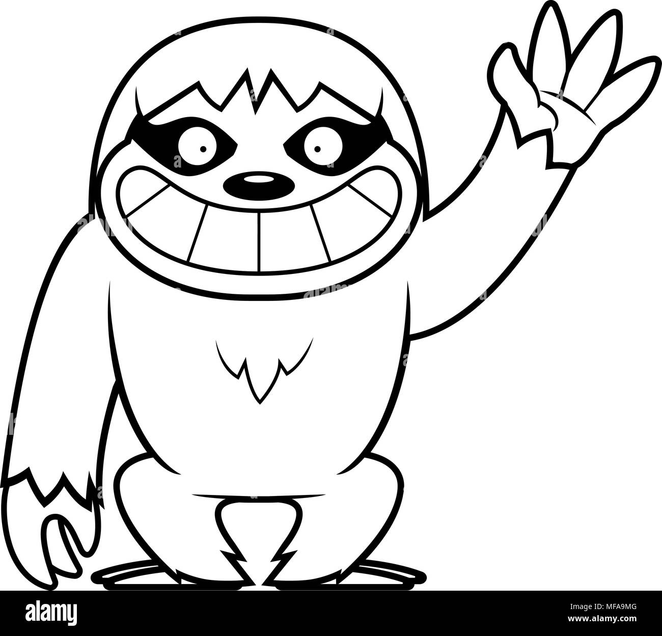 A cartoon illustration of a sloth waving Stock Vector Image & Art - Alamy