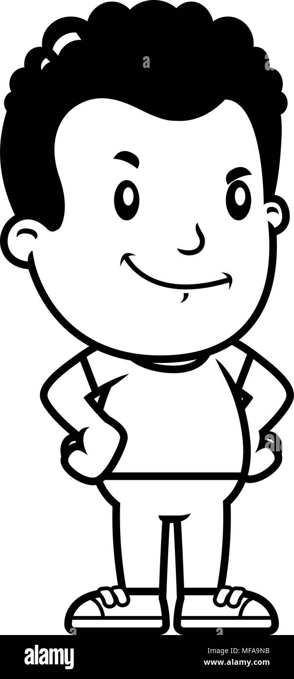 A cartoon illustration of a boy looking confident Stock Vector Image ...