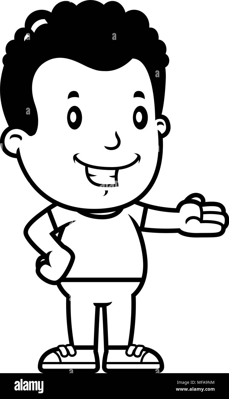 A cartoon illustration of a boy giving a presentation Stock Vector ...