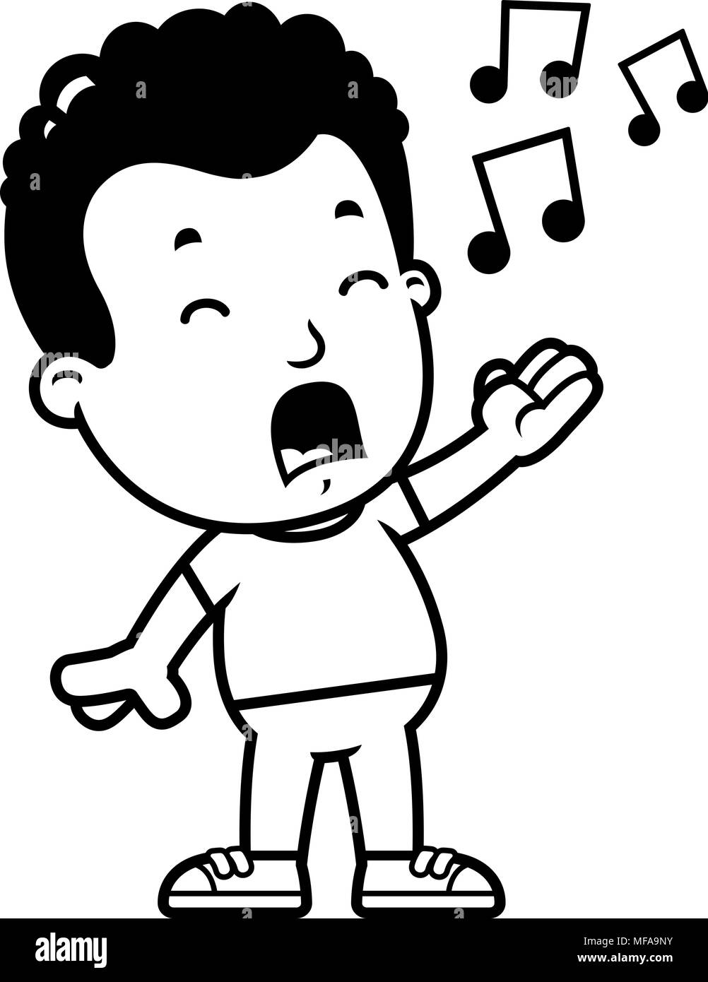 A cartoon illustration of a boy singing Stock Vector Image & Art - Alamy