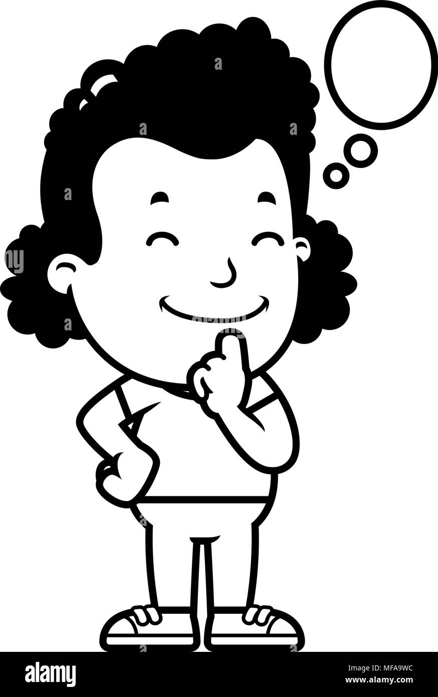 A cartoon illustration of a girl thinking Stock Vector Image & Art - Alamy