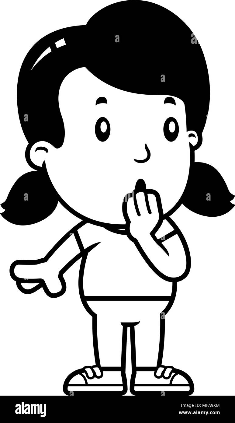 A cartoon illustration of a girl looking surprised Stock Vector Image ...