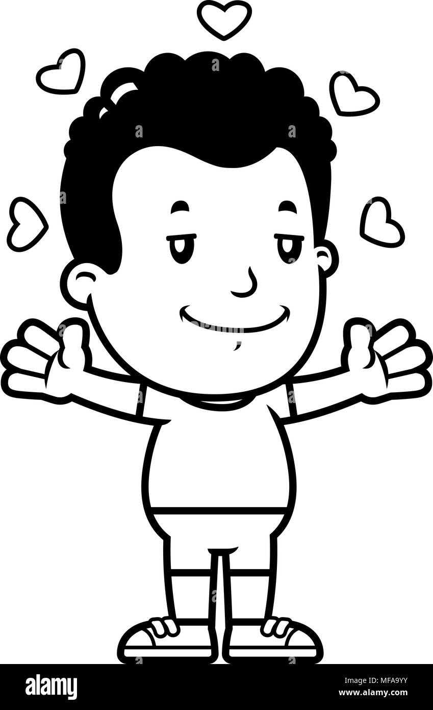 A cartoon illustration of a boy ready to give a hug Stock Vector Image ...