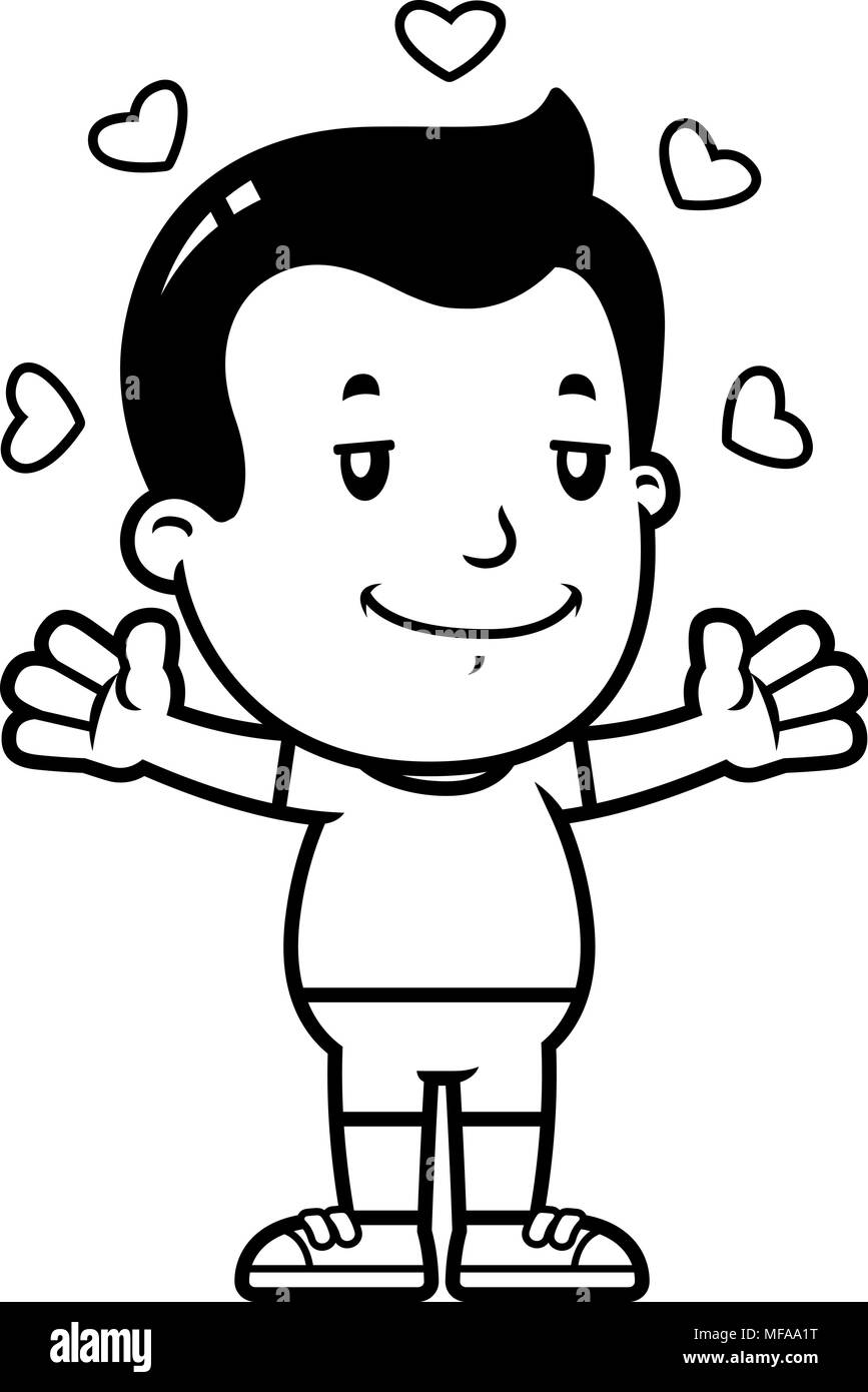 A cartoon illustration of a boy ready to give a hug Stock Vector Image ...