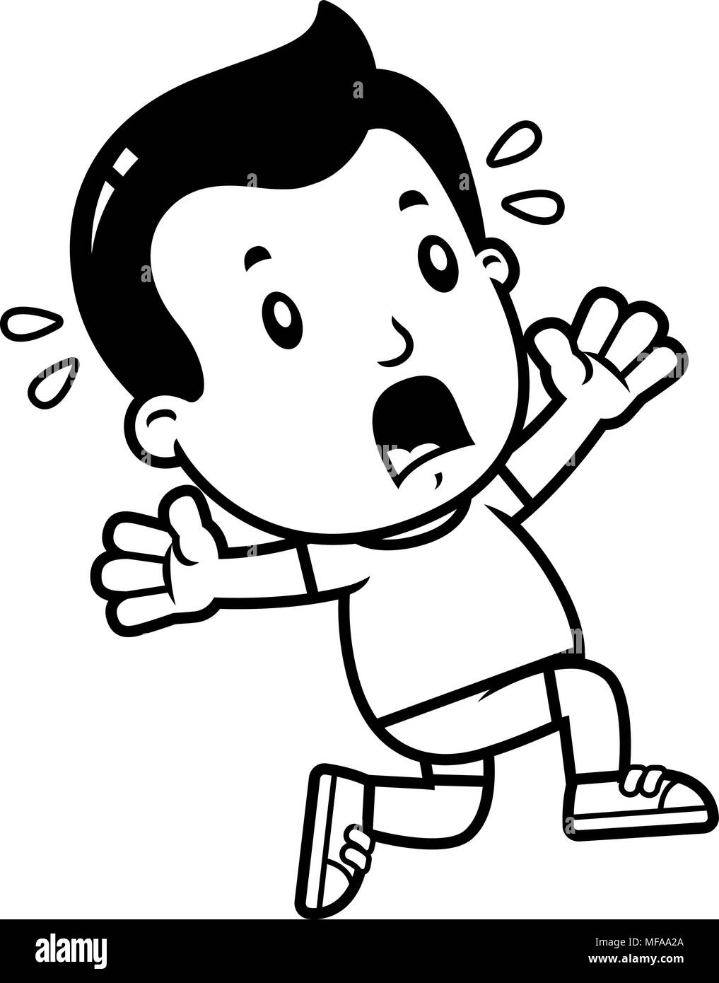 Cartoon Panic Running Around