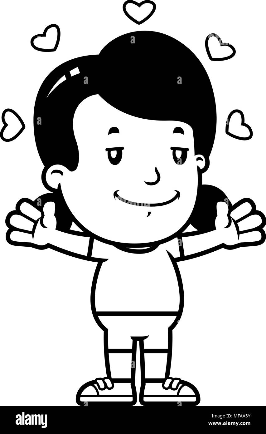 A cartoon illustration of a girl ready to give a hug Stock Vector Image ...