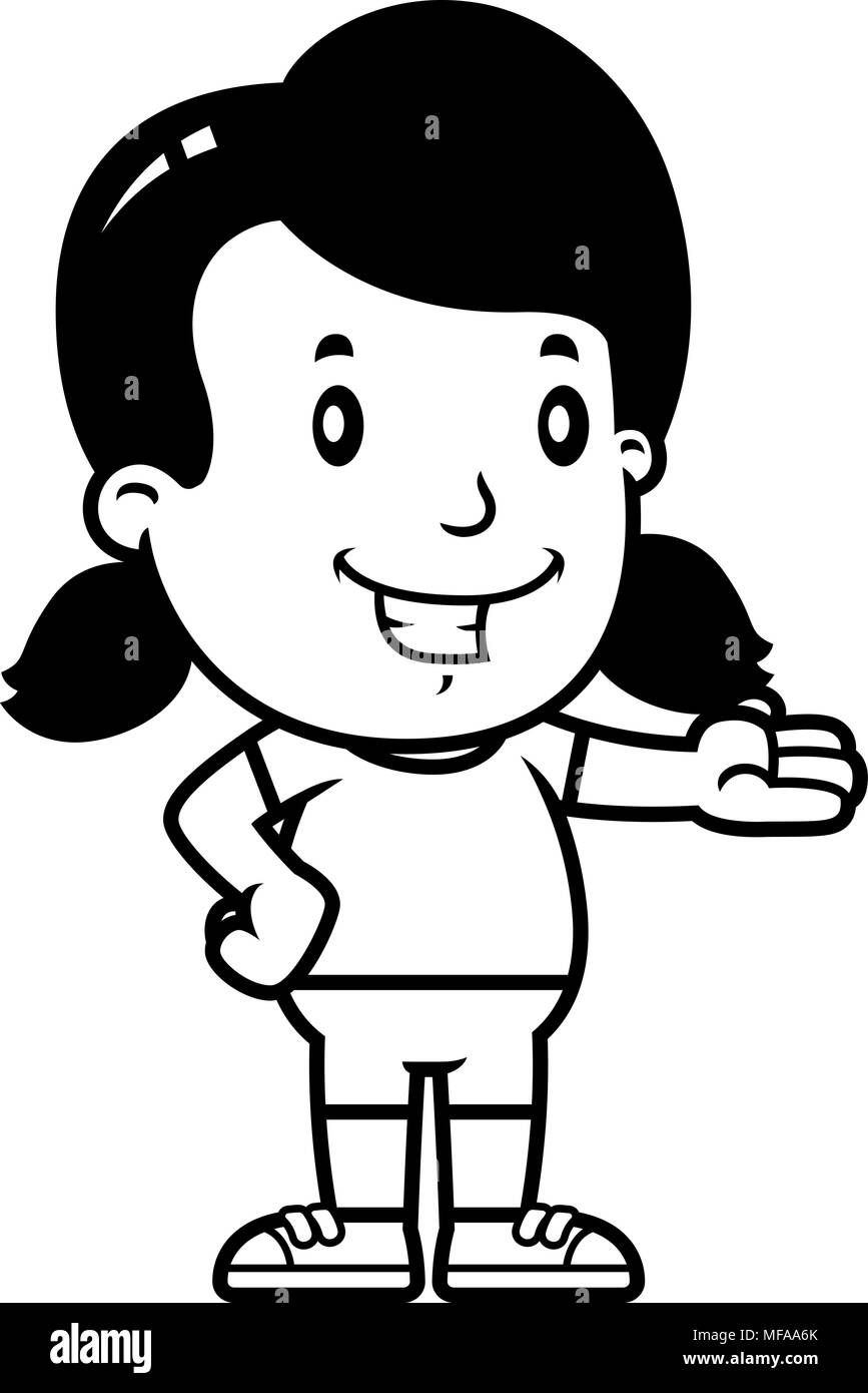 A cartoon illustration of a girl giving a presentation Stock Vector ...