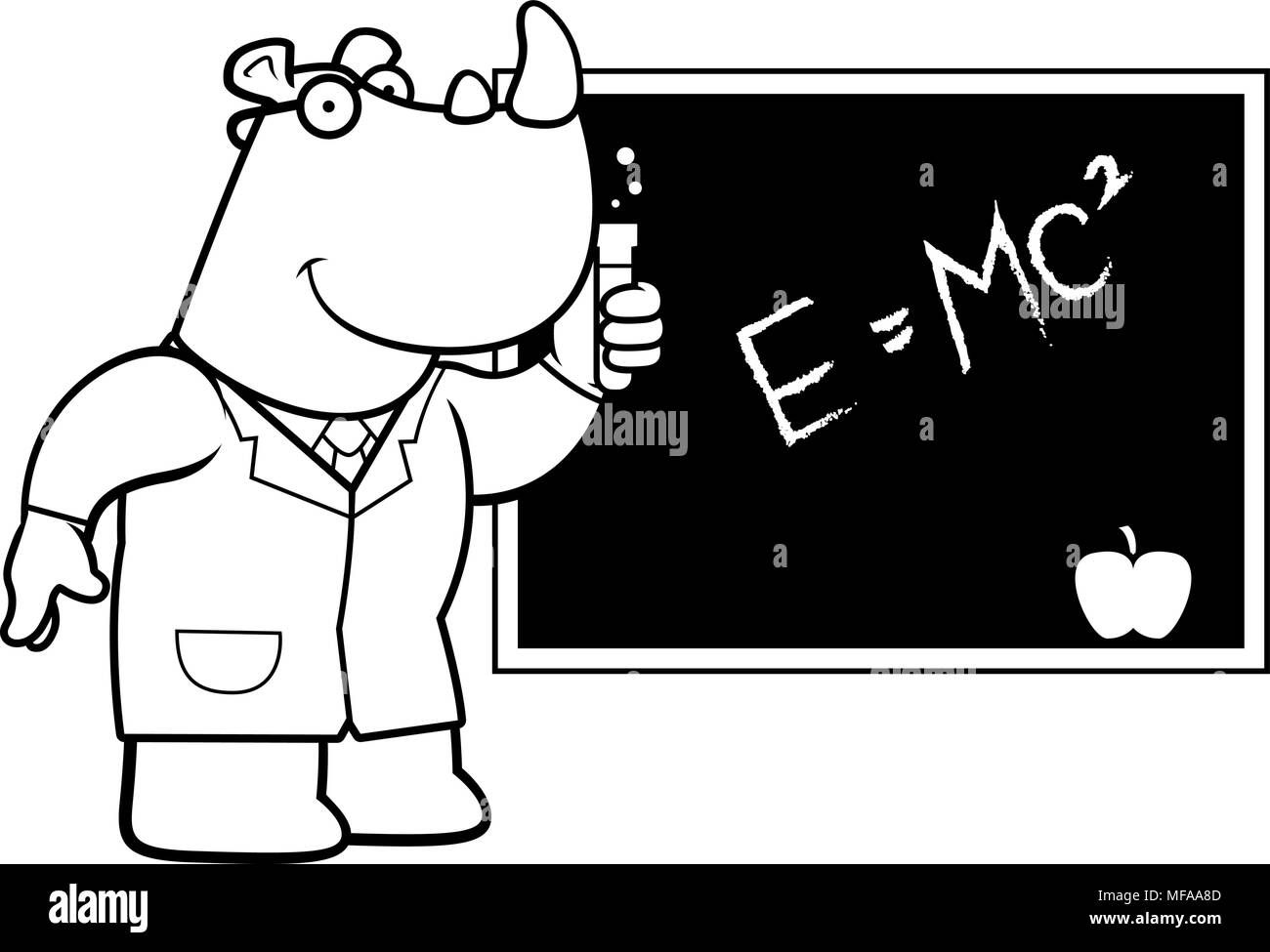 A cartoon illustration of a rhinoceros scientist Stock Vector Image ...