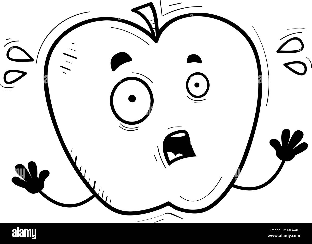 A cartoon illustration of an apple looking scared Stock Vector Image ...