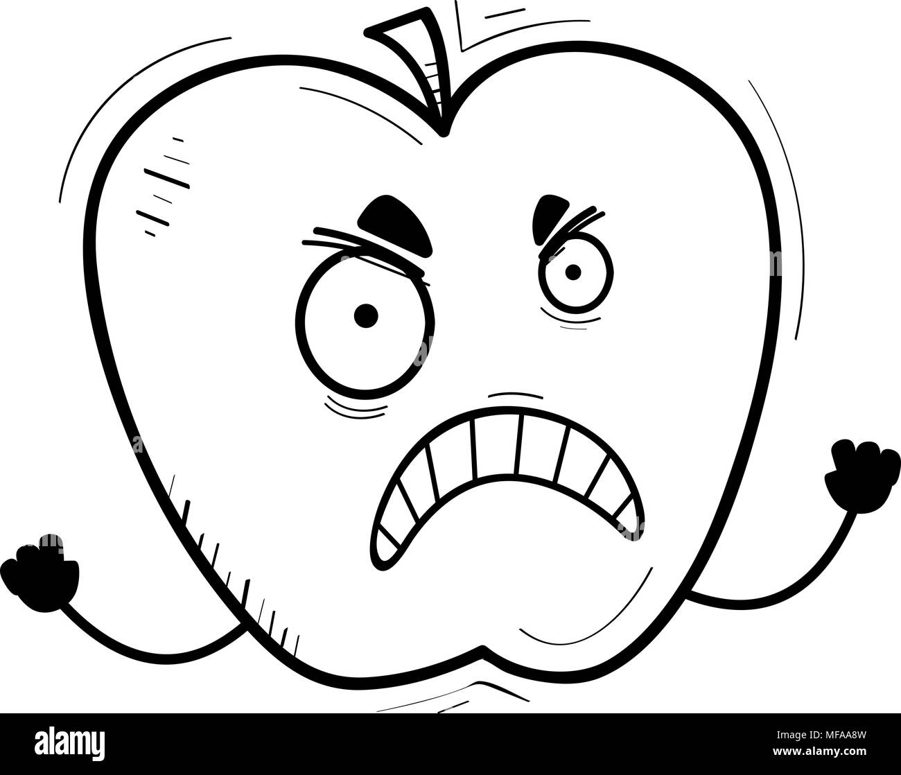 A cartoon illustration of an apple looking angry Stock Vector Image ...