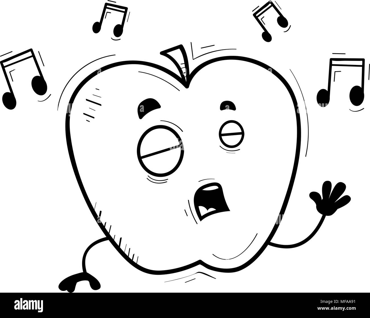 A cartoon illustration of an apple singing Stock Vector Image & Art - Alamy
