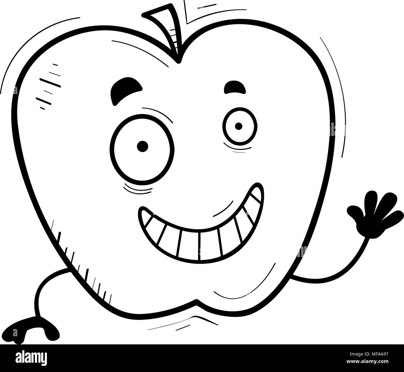 A cartoon illustration of an apple waving Stock Vector Image & Art - Alamy