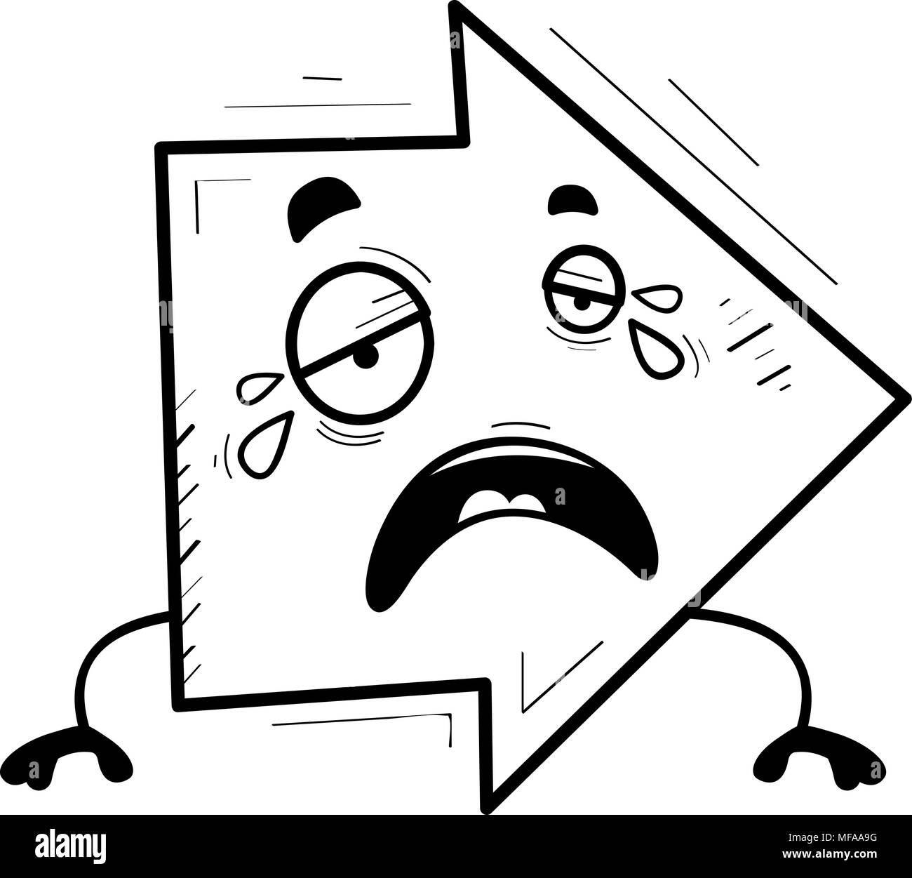 A cartoon illustration of a directional arrow crying Stock Vector Image ...