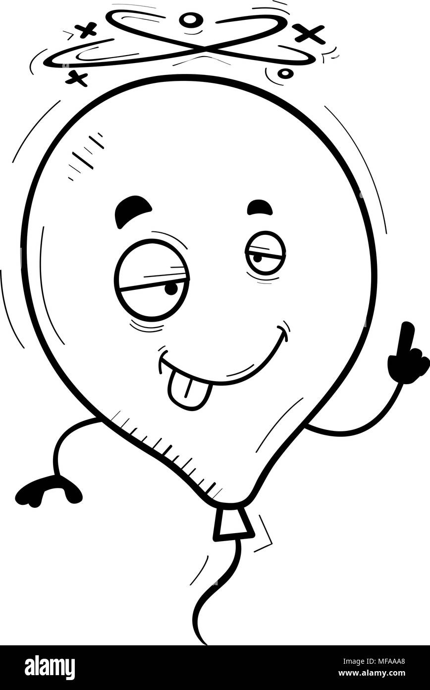 A cartoon illustration of a balloon looking drunk Stock Vector Image ...