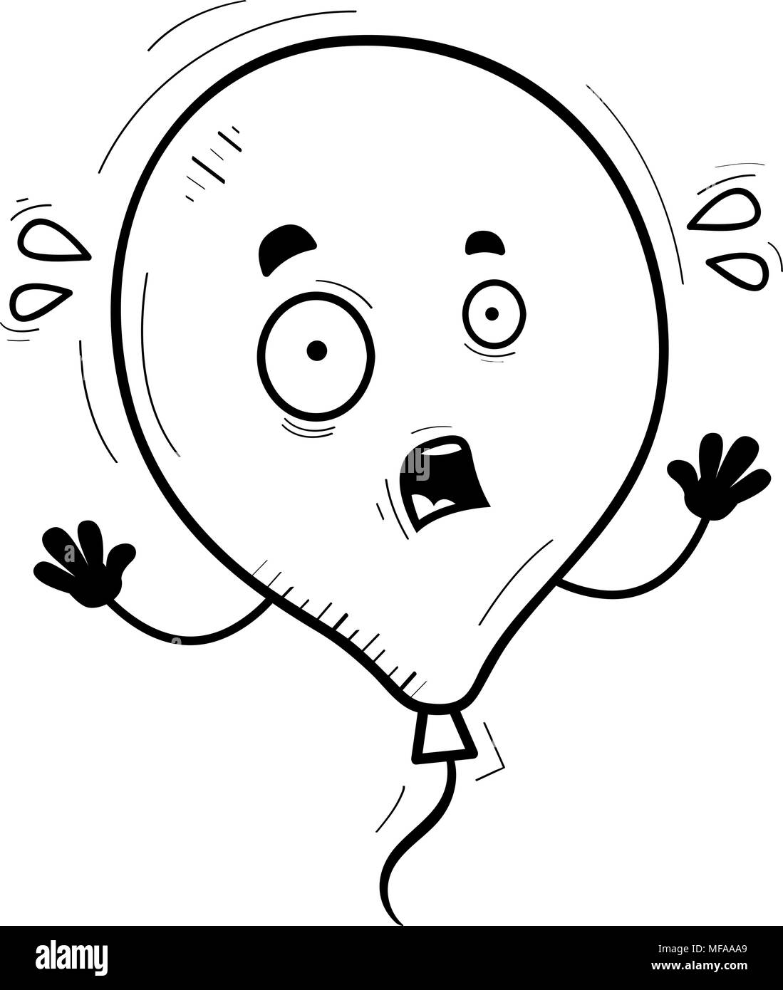 A cartoon illustration of a balloon looking scared Stock Vector Image ...