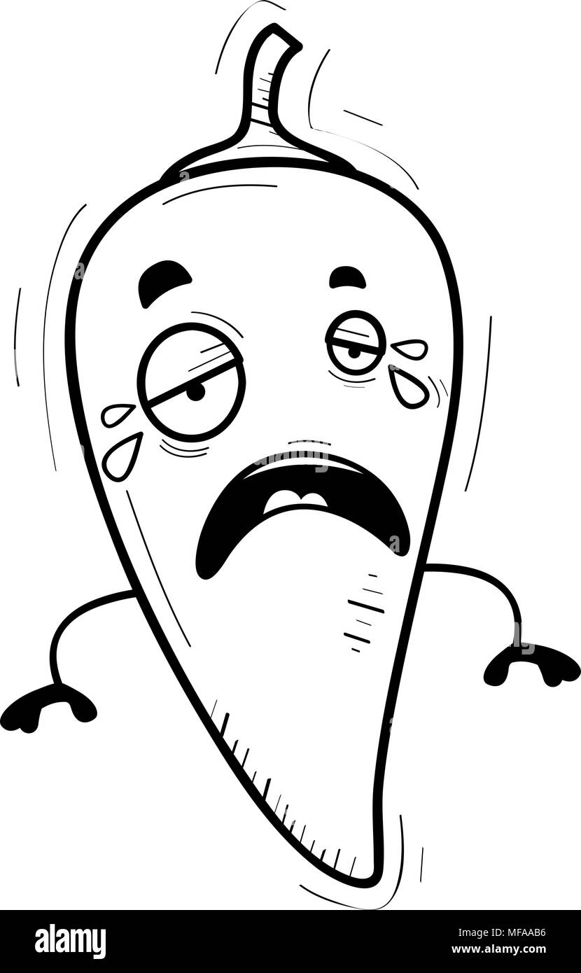 A cartoon illustration of a chili pepper crying Stock Vector Image ...