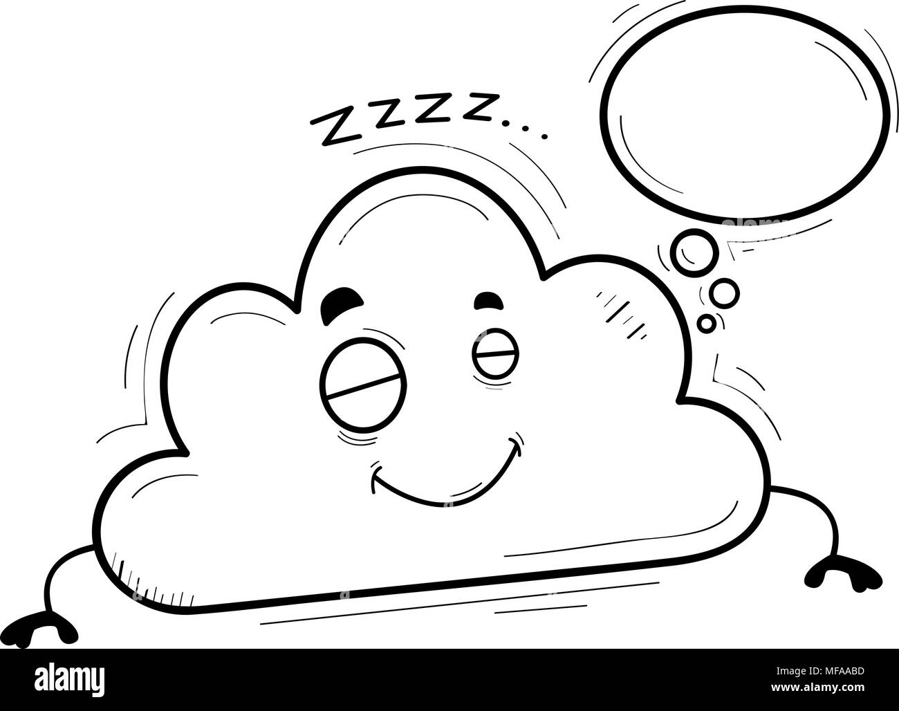 A cartoon illustration of a cloud sleeping and dreaming Stock Vector ...