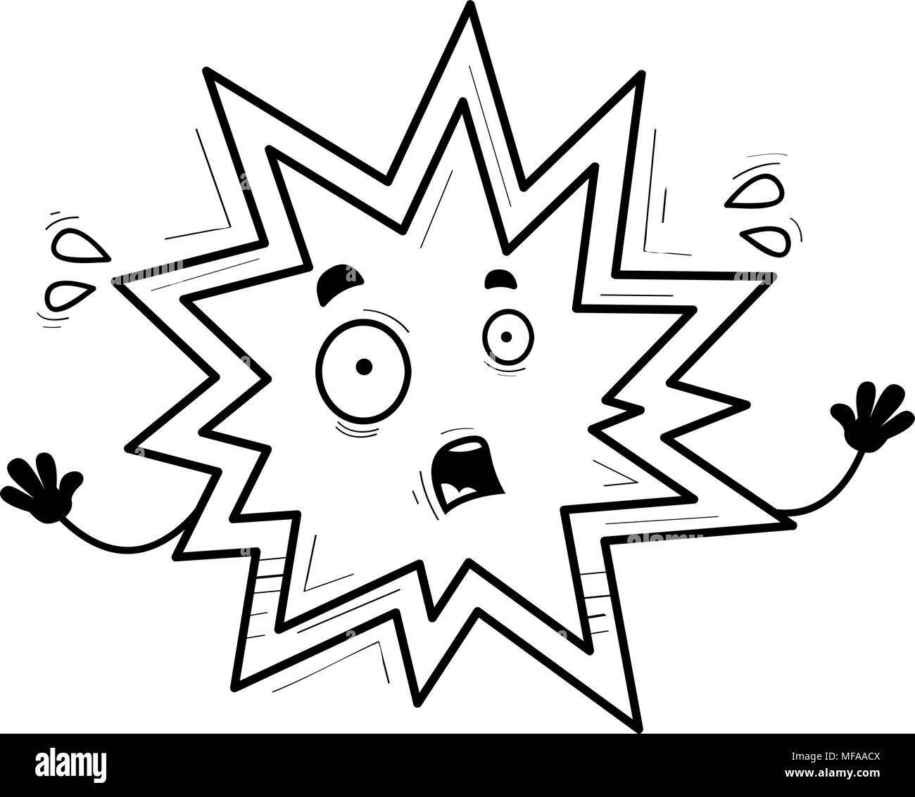 A cartoon illustration of an explosion looking scared Stock Vector ...