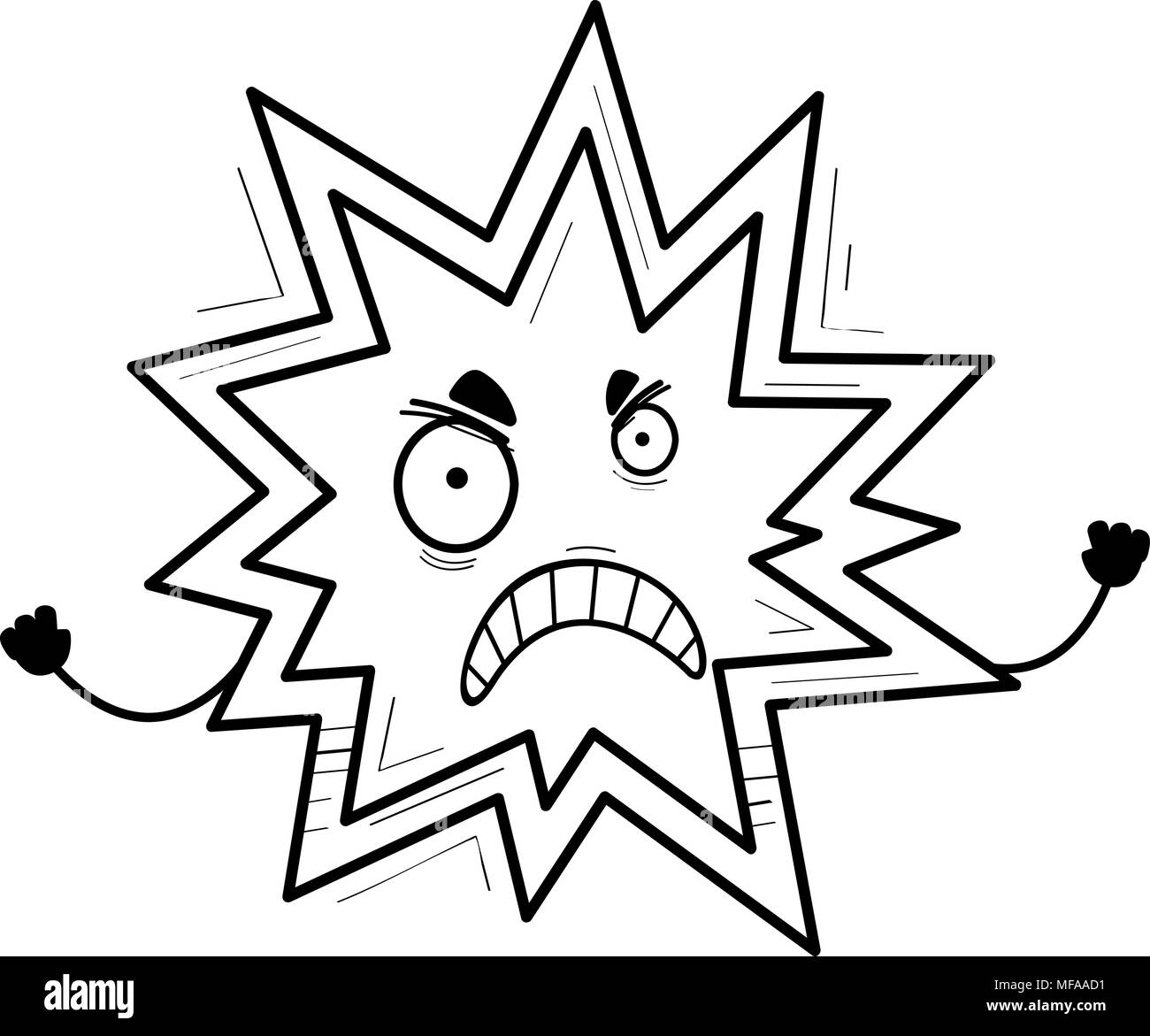 A cartoon illustration of an explosion looking angry Stock Vector Image ...