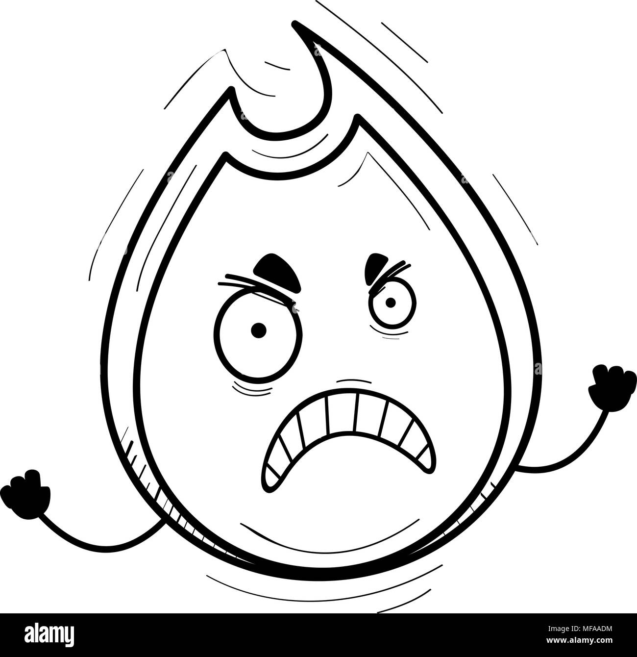 A cartoon illustration of a flame looking angry Stock Vector Image ...
