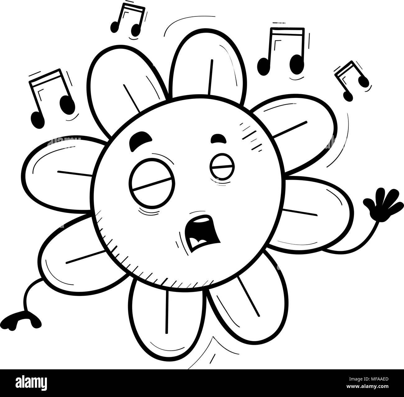 A cartoon illustration of a flower singing Stock Vector Image & Art - Alamy