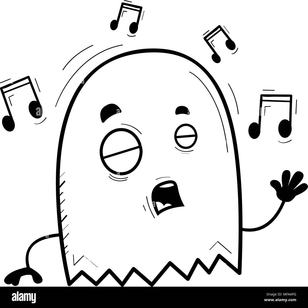 A cartoon illustration of a ghost singing Stock Vector Image & Art - Alamy