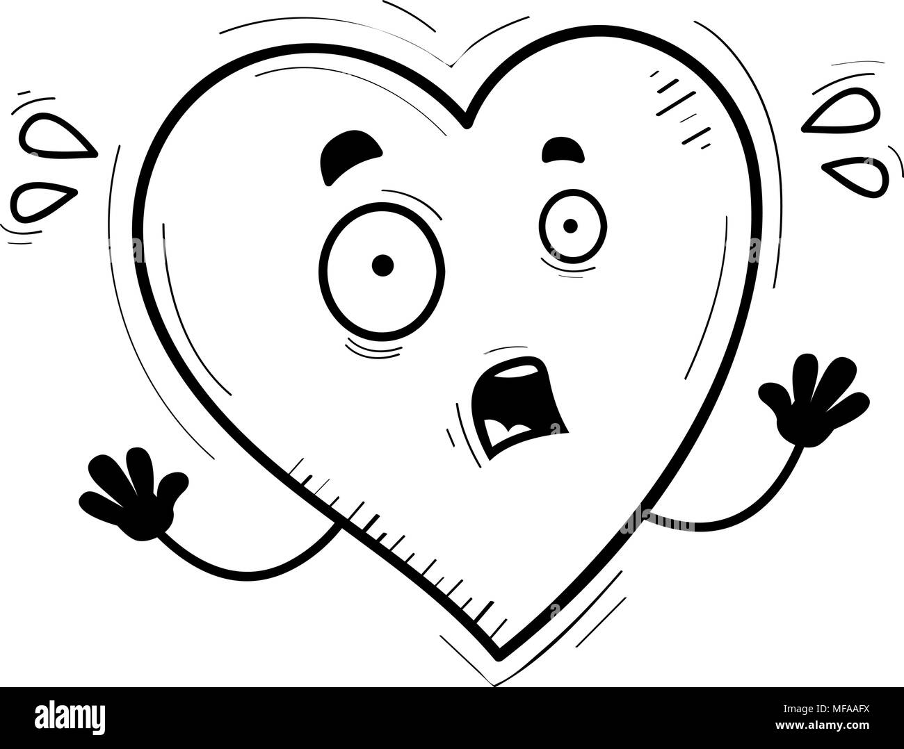 A cartoon illustration of a heart looking scared Stock Vector Image ...