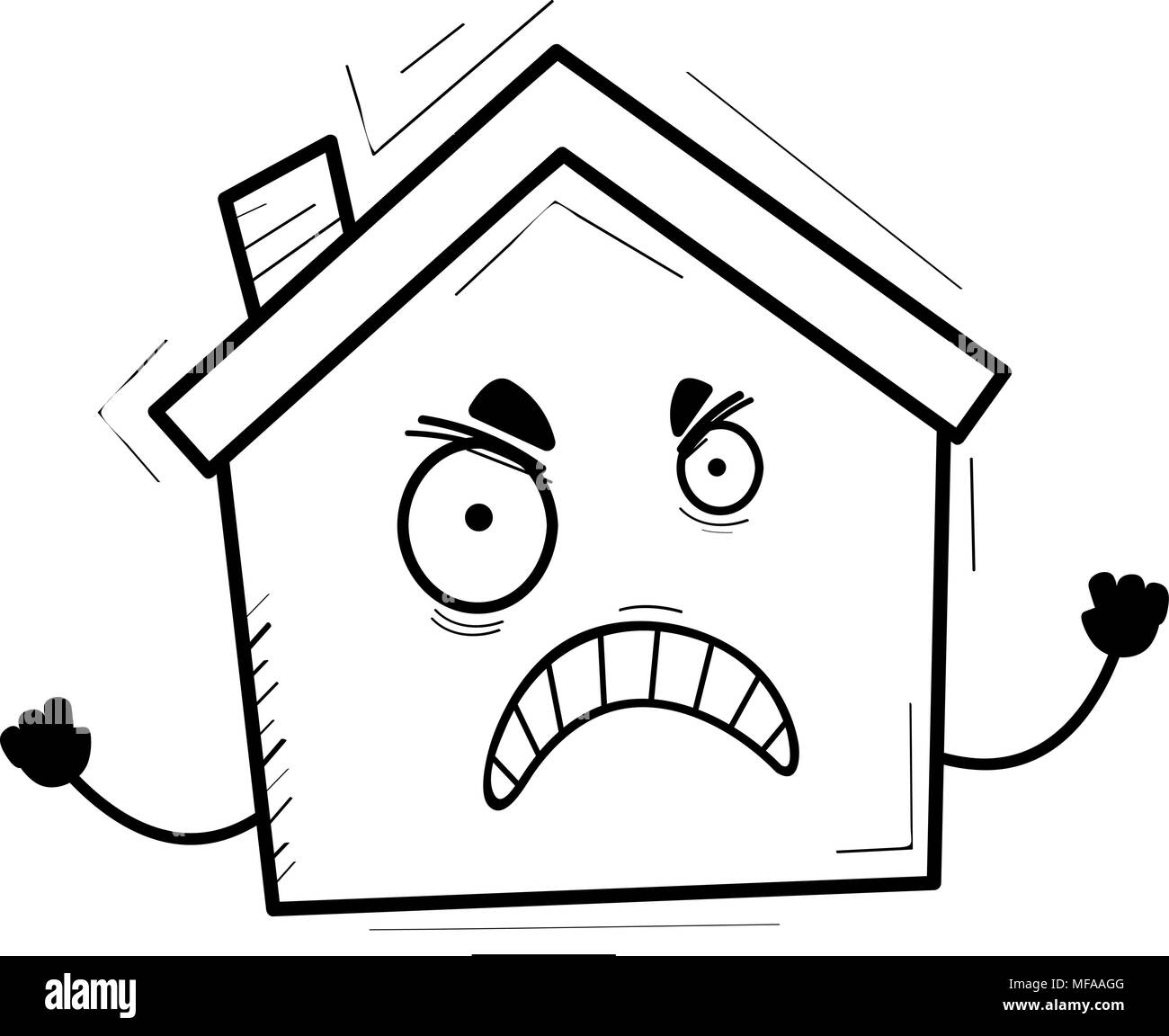A cartoon illustration of a house looking angry Stock Vector Image ...