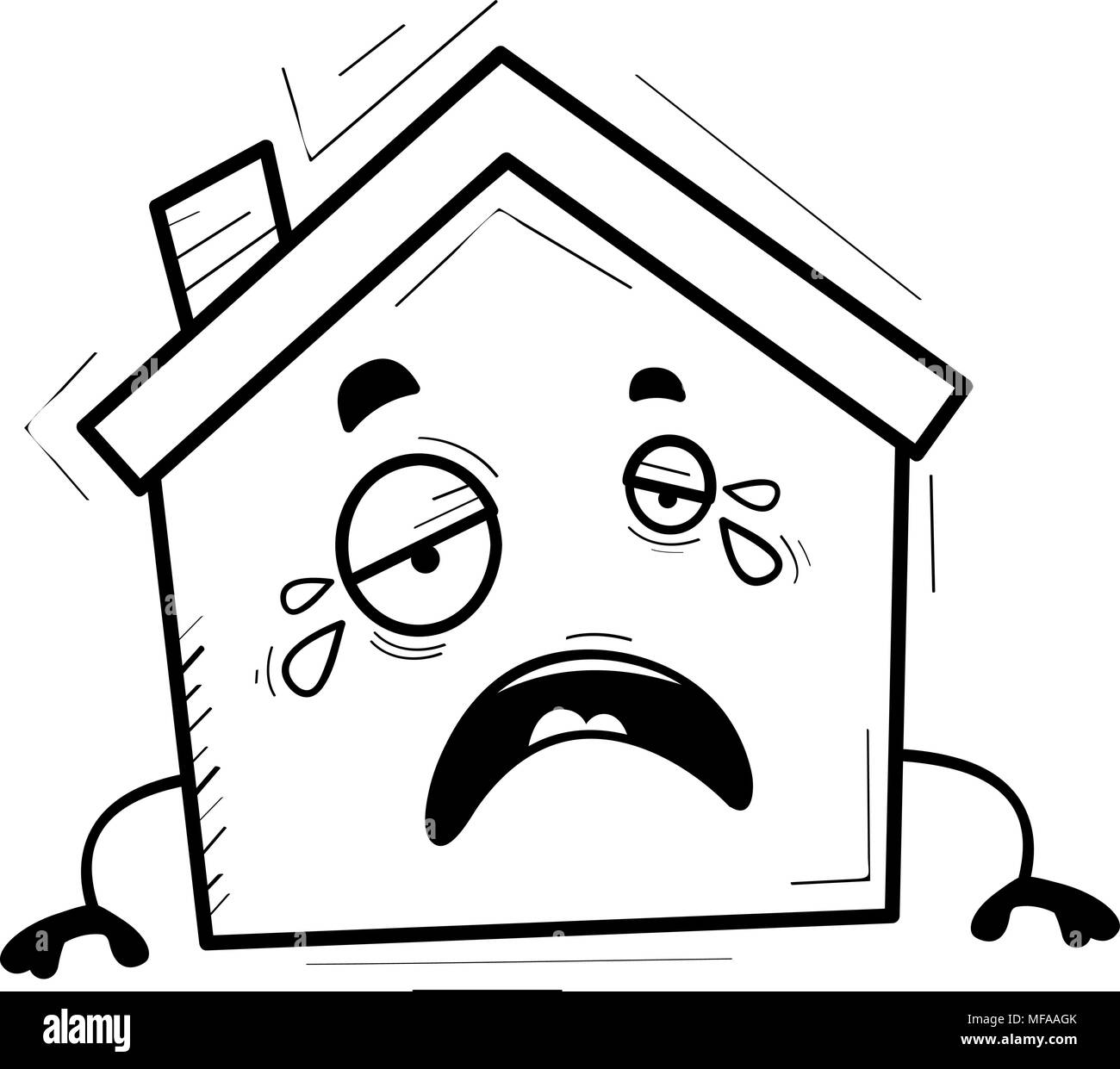 A cartoon illustration of a house crying Stock Vector Image & Art - Alamy