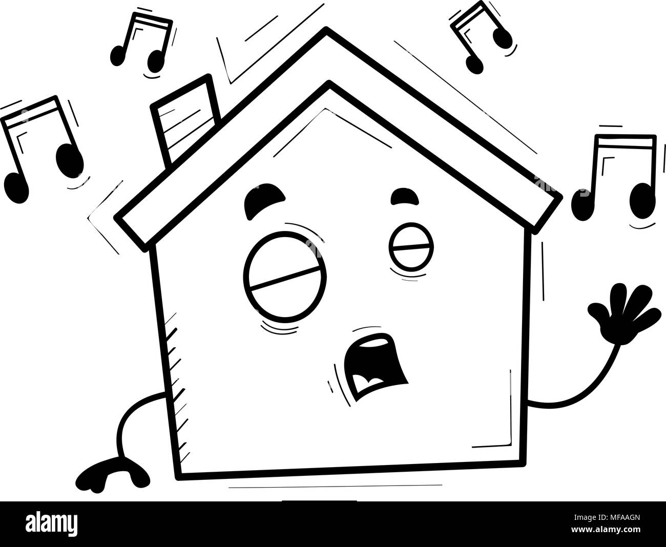 A cartoon illustration of a house singing Stock Vector Image & Art - Alamy