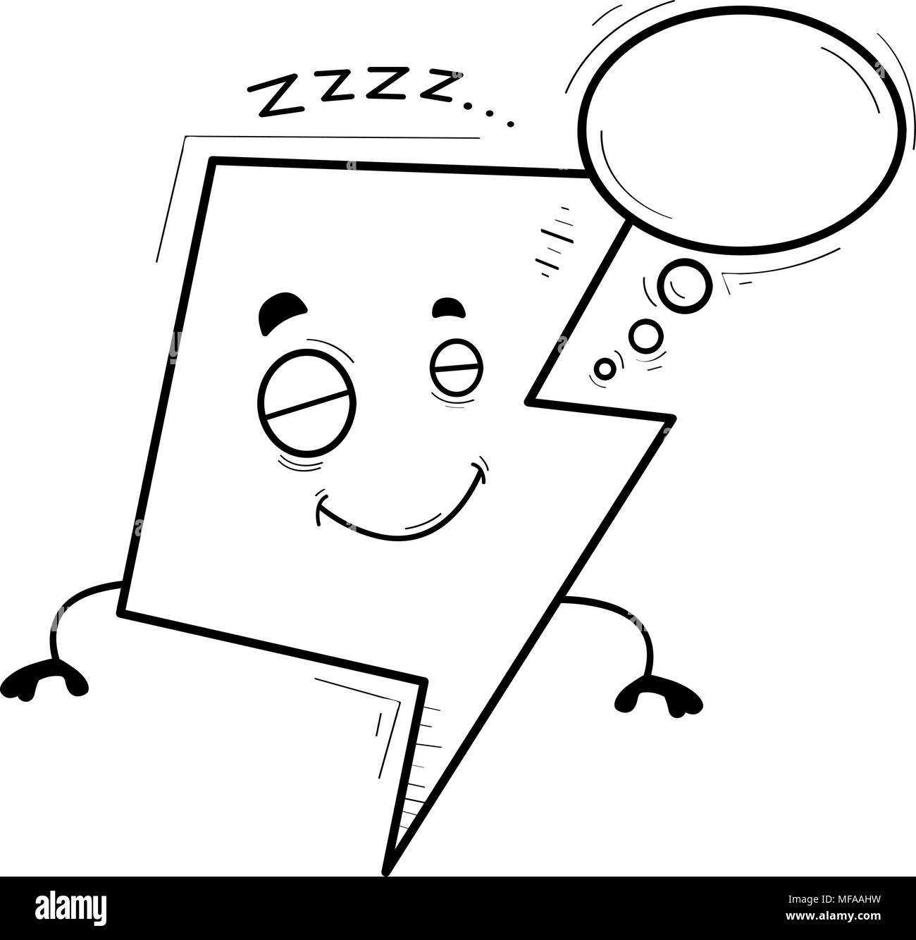 A cartoon illustration of a lightning bolt sleeping and dreaming Stock ...