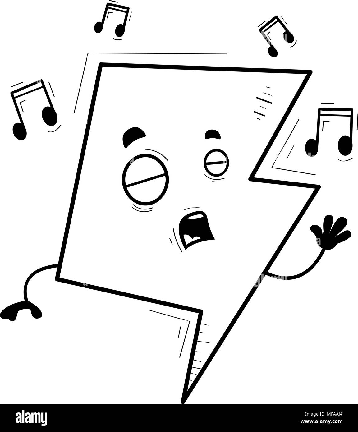 A cartoon illustration of a lightning bolt singing Stock Vector Image ...