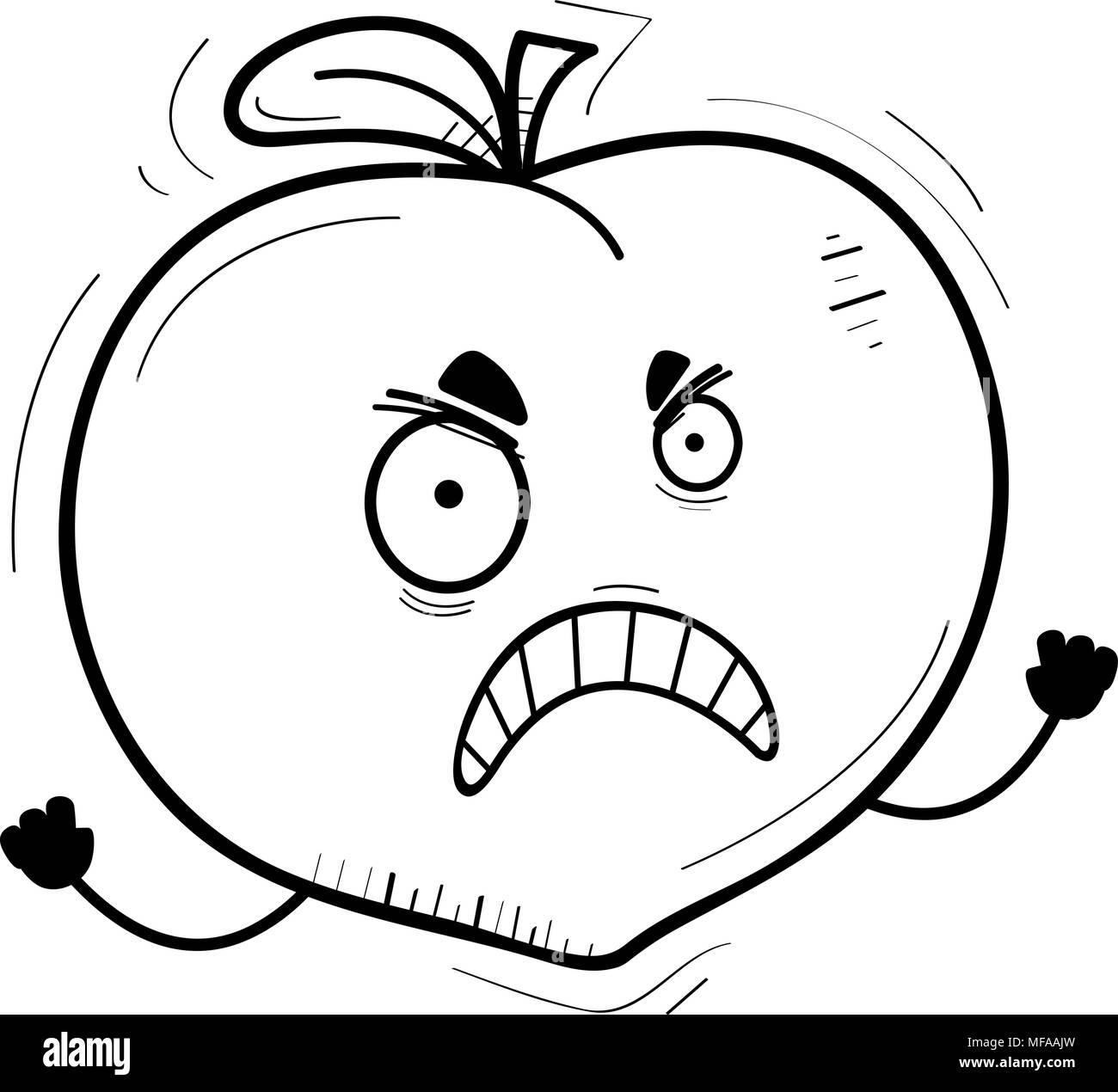 A cartoon illustration of a peach looking angry Stock Vector Image ...