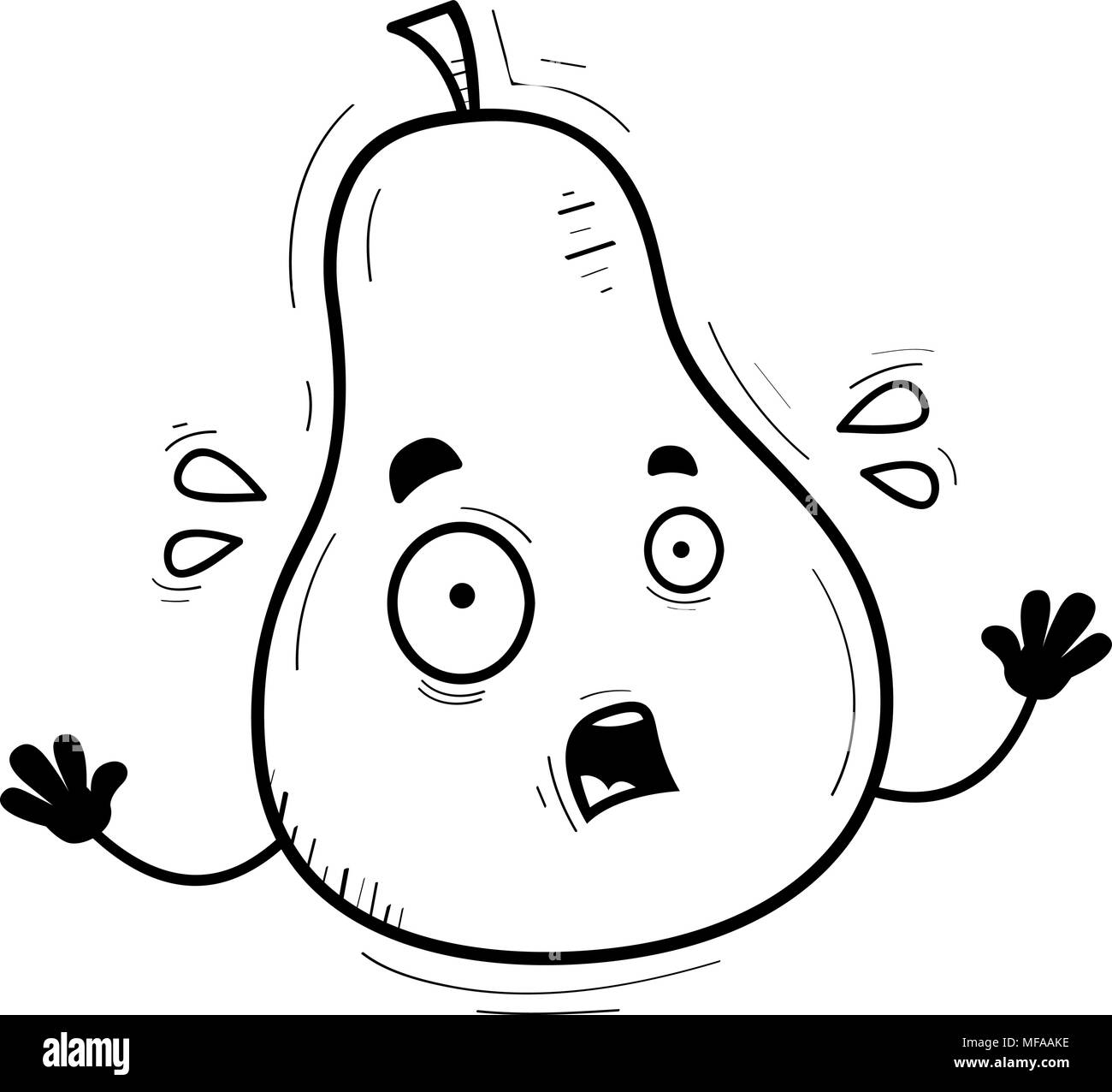 A cartoon illustration of a pear looking scared Stock Vector Image ...