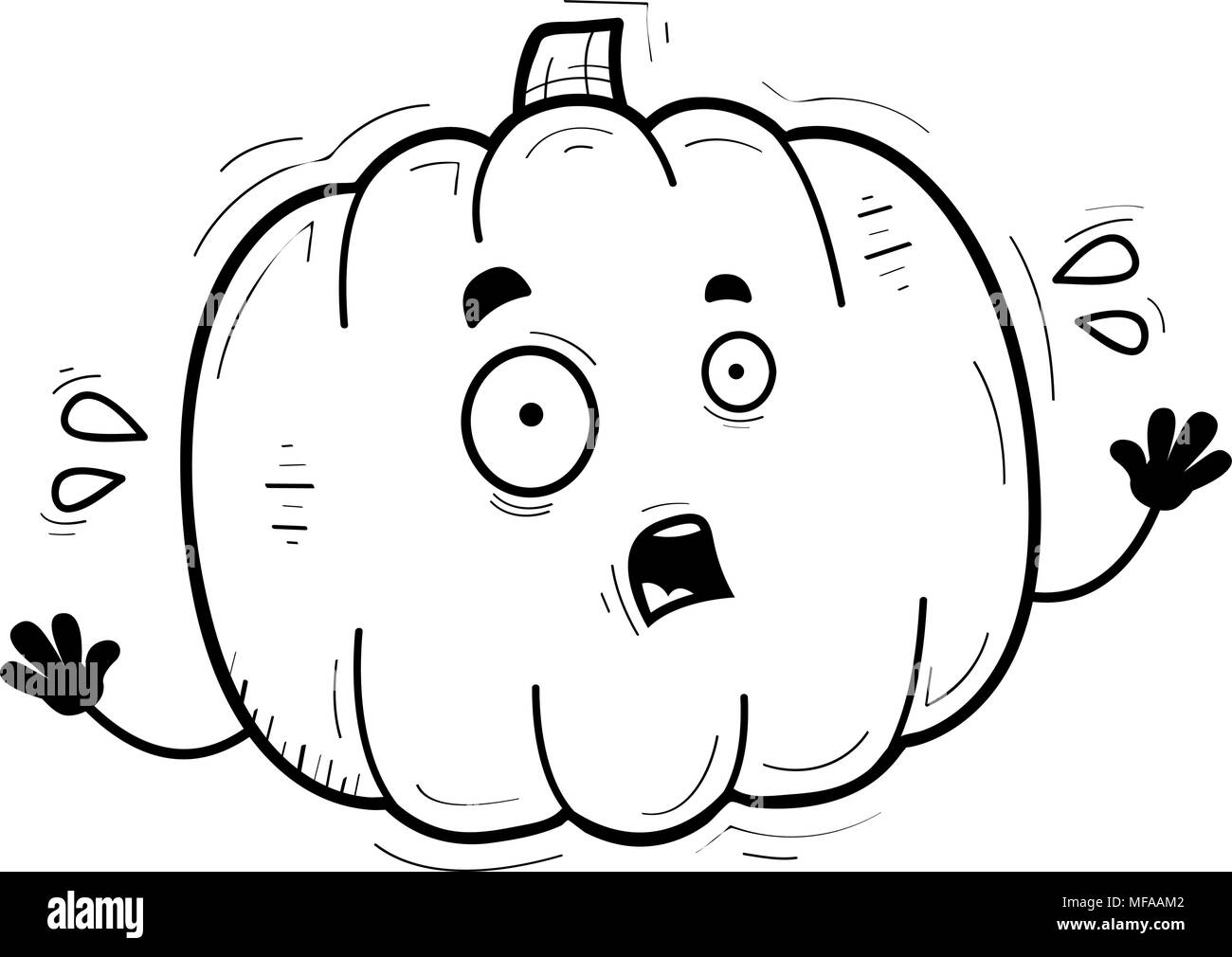 A cartoon illustration of a pumpkin looking scared Stock Vector Image ...
