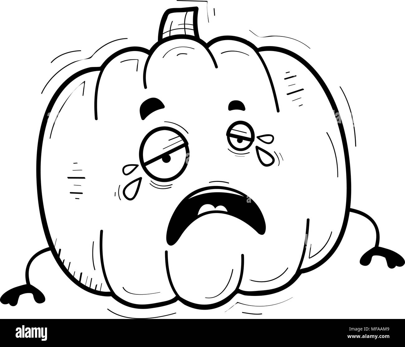 A cartoon illustration of a pumpkin crying Stock Vector Image & Art - Alamy