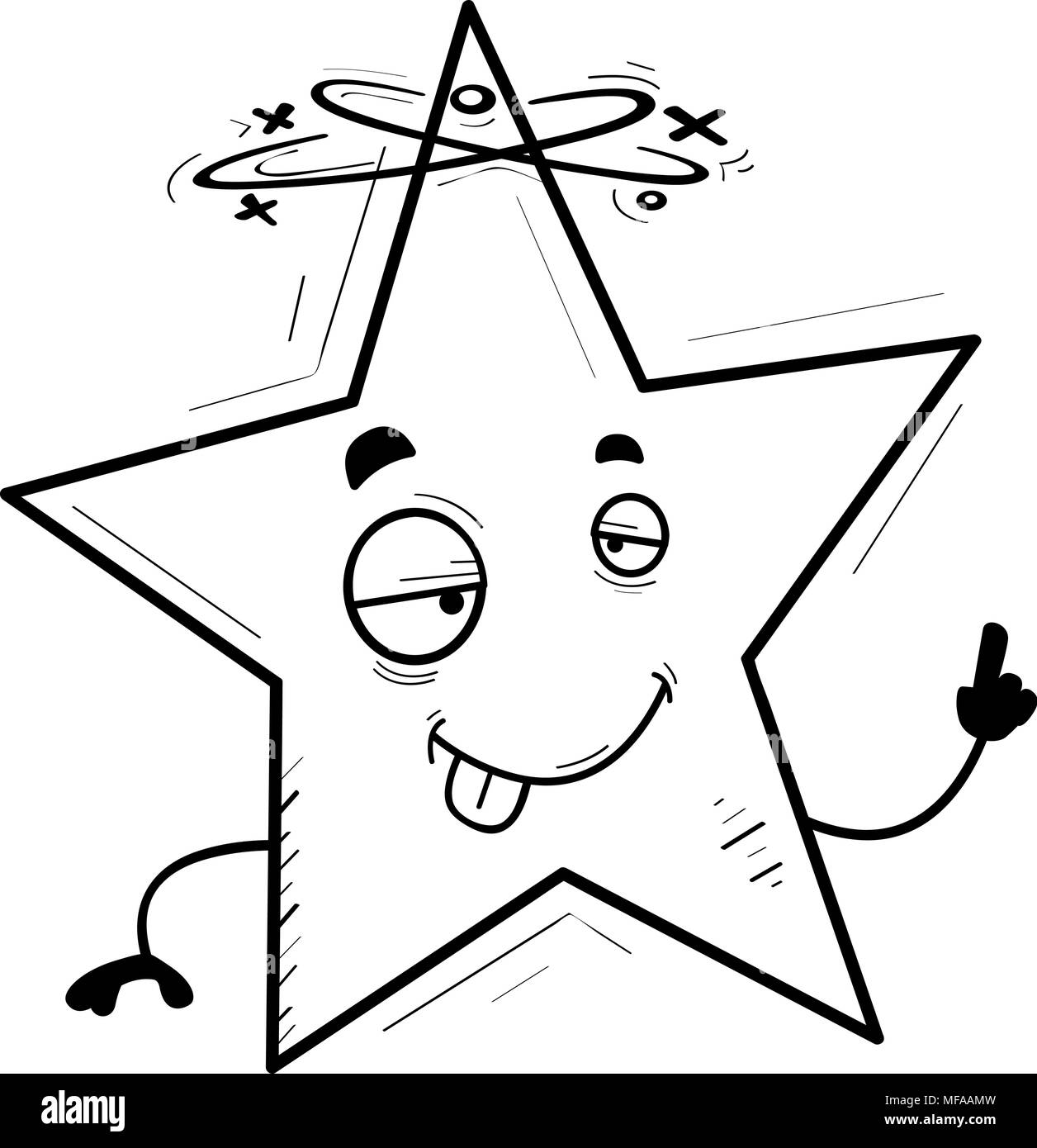 A cartoon illustration of a star looking drunk Stock Vector Image & Art ...