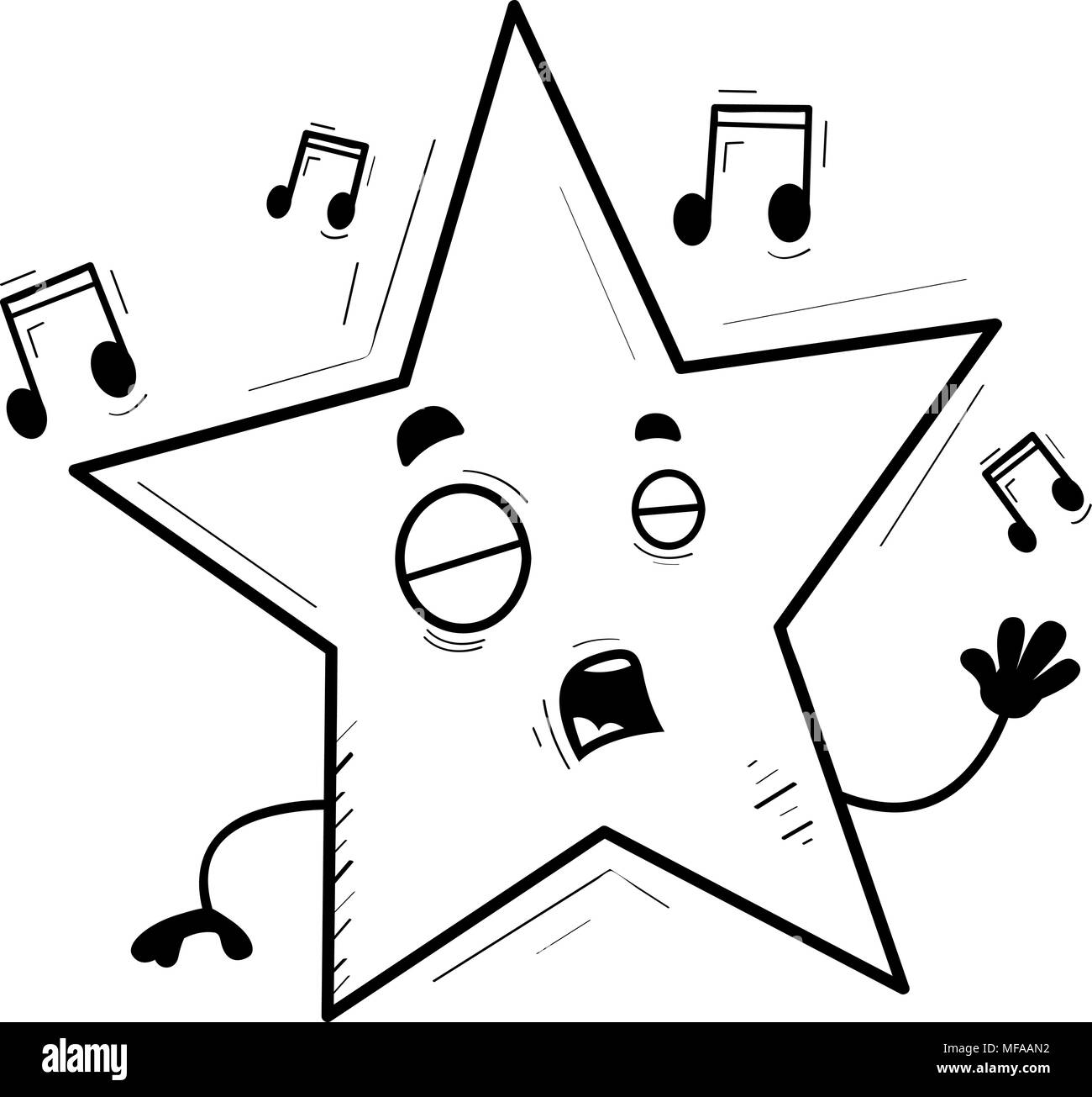 A cartoon illustration of a star singing Stock Vector Image & Art - Alamy