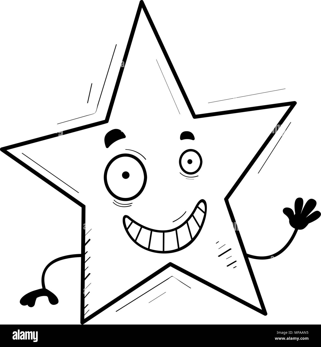 A cartoon illustration of a star waving Stock Vector Image & Art - Alamy