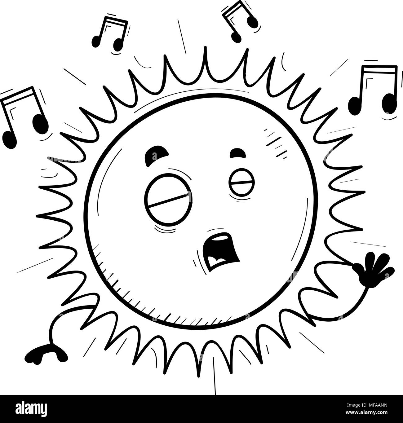 Sun cartoon clipart Black and White Stock Photos & Images - Alamy