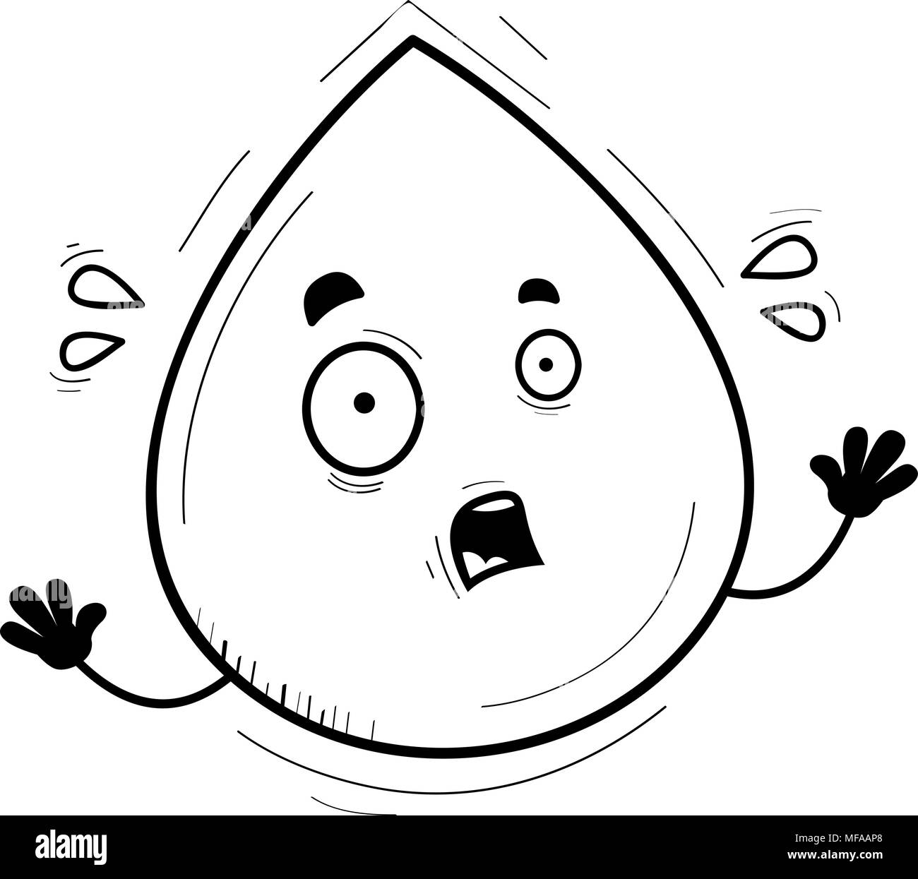 A cartoon illustration of a waterdrop looking scared Stock Vector Image ...